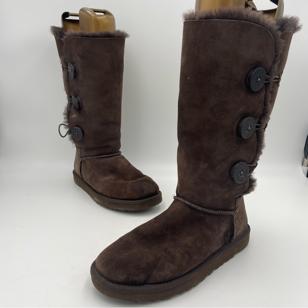 Ugg Bailey Button Triplet Chocolate Boot - Gem